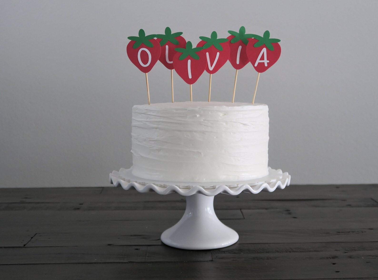 Strawberry Cake Topper, Personalized Cake Topper, Strawberry Theme ...