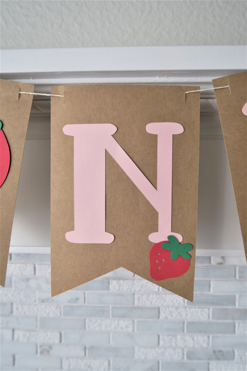 Strawberry ONE Banner, ONE High Chair Banner, Girl First Birthday ...