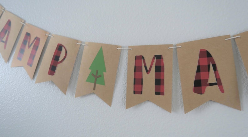 Camp Theme Banner Buffalo Check Banner Lumberjack Theme - Etsy