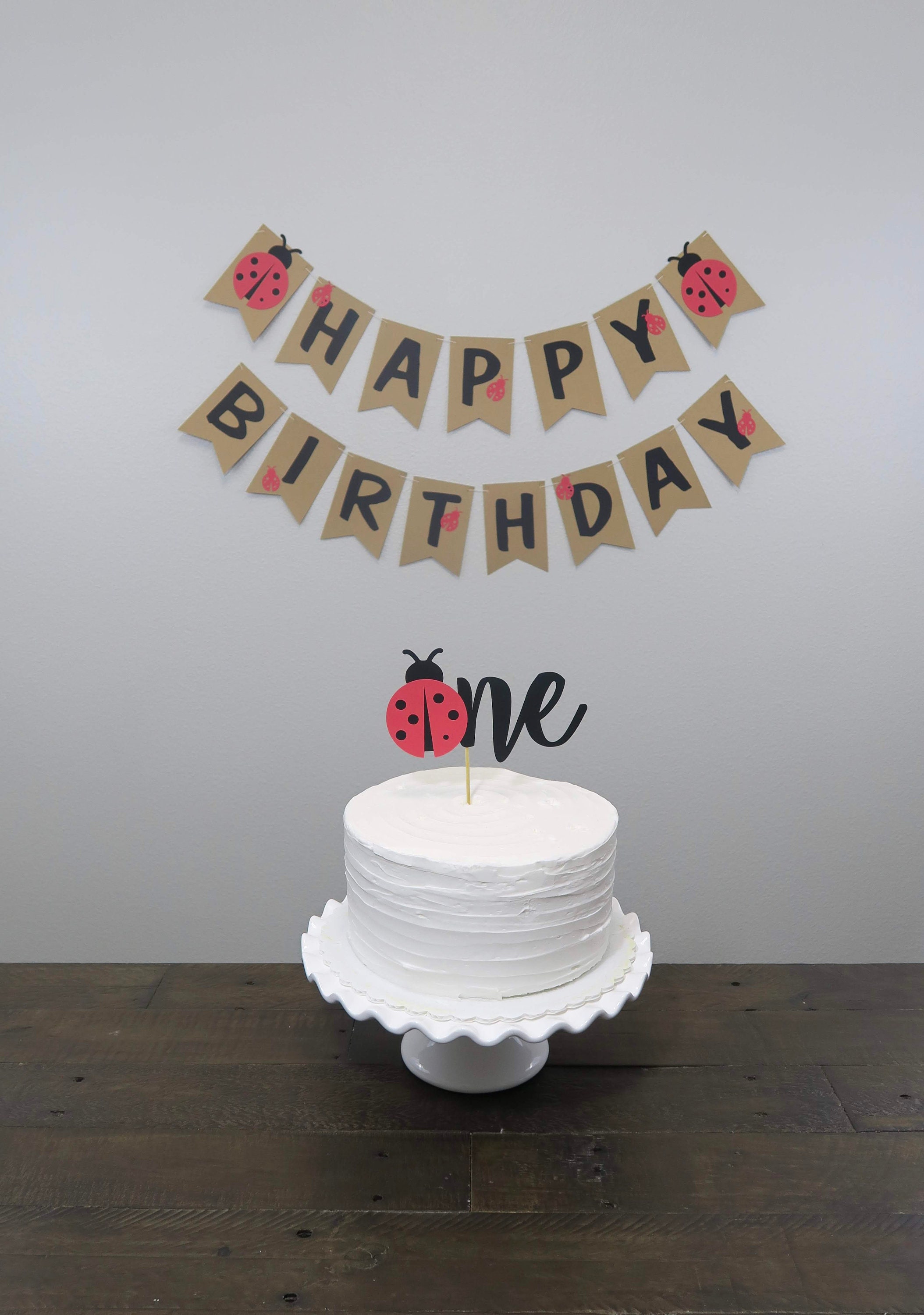 Lady Bug ONE Cake Topper Girl First Birthday Ladybug | Etsy