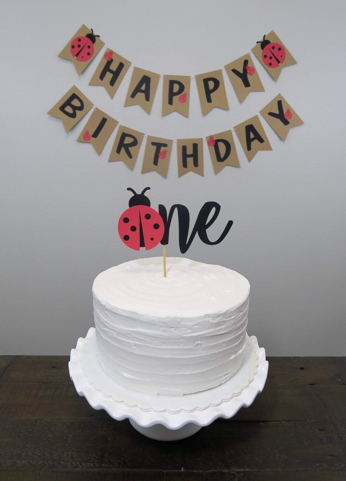 Lady Bug ONE Cake Topper Girl First Birthday Ladybug | Etsy