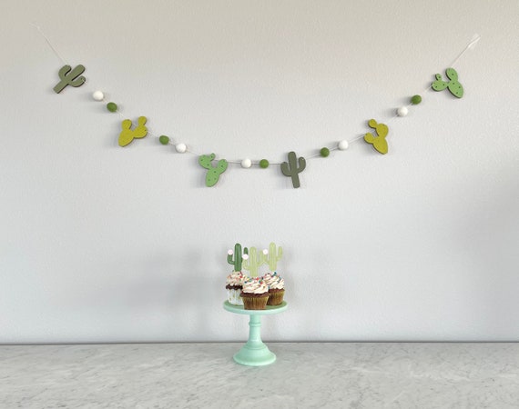 Cactus Wood Garland Cactus Party Decor Cactus Theme Decor | Etsy