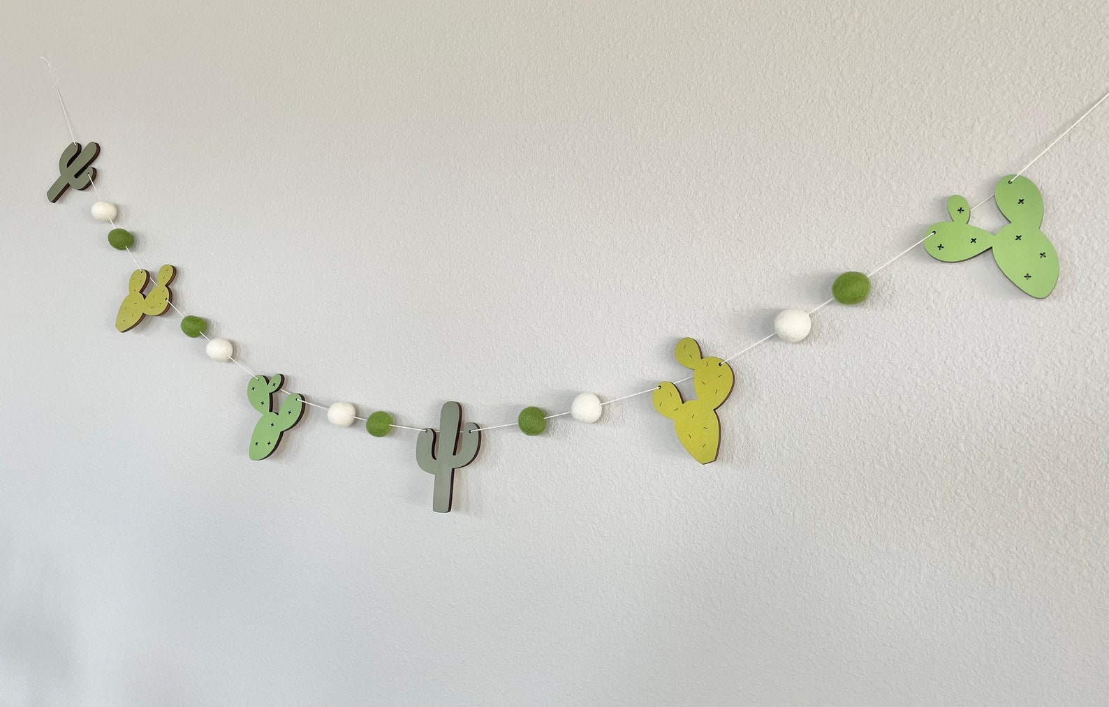 Cactus Wood Garland Cactus Party Decor Cactus Theme Decor - Etsy