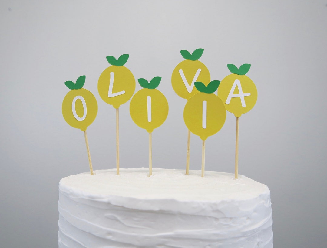 Lemon Theme Cake Topper, Personalized Cake Topper, Lemonade Birthday ...