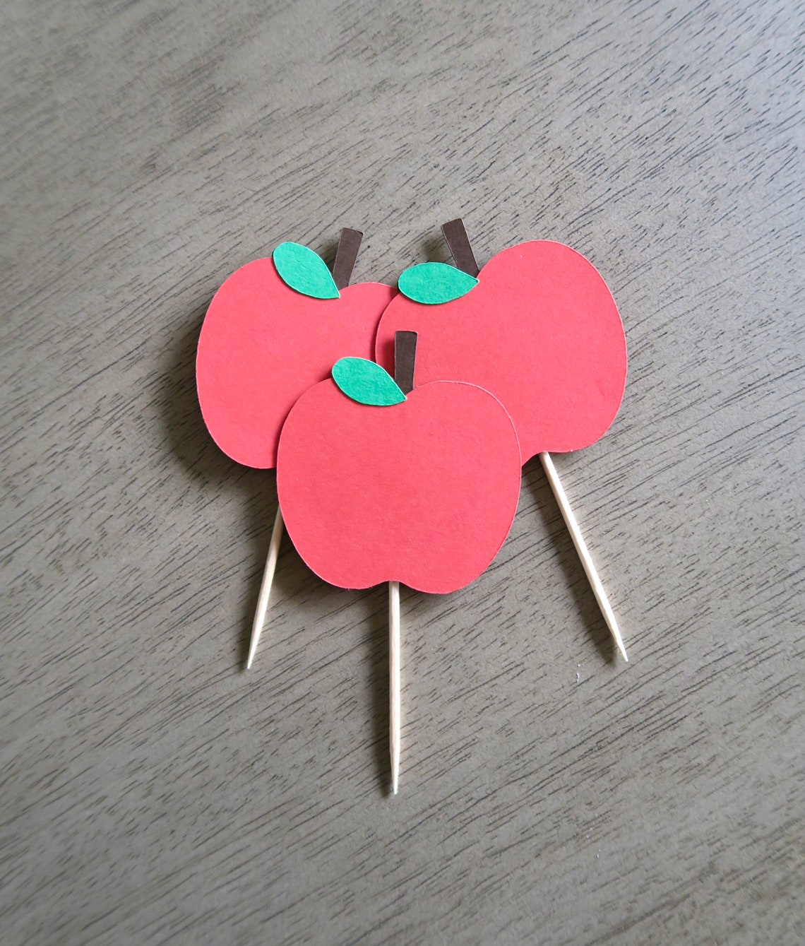 Apple Cupcake Toppers Apple Birthday Apple of Our Eye Theme | Etsy