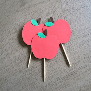 Apple Cupcake Toppers: Apple Birthday Party Decor (set of 12) - Etsy