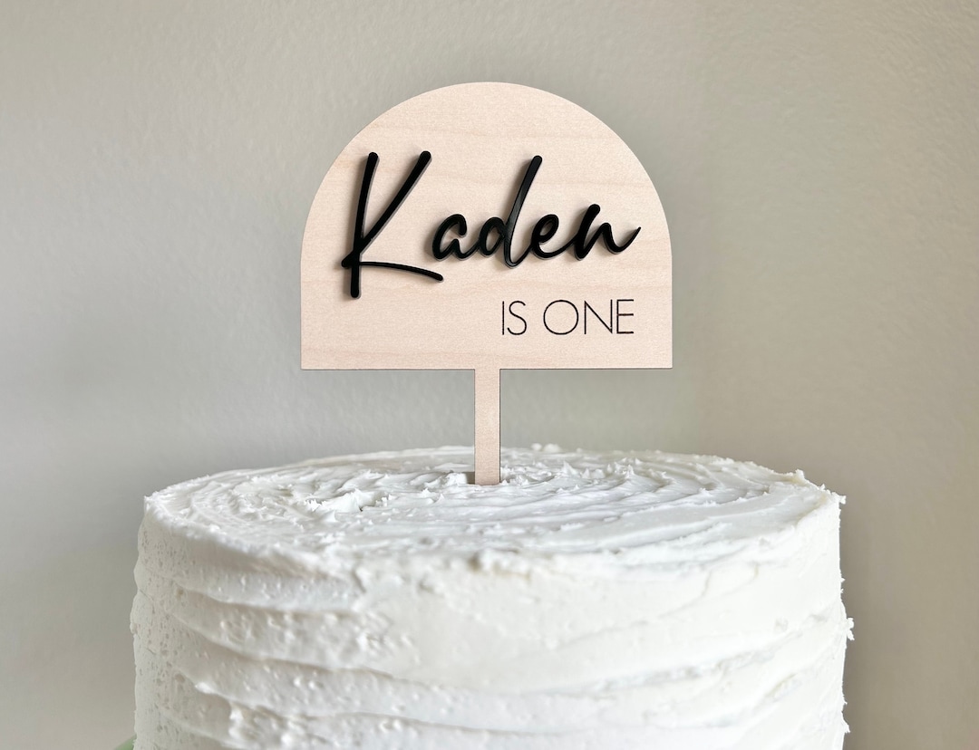 Personalized Birthday Cake Topper - Wood Cake Topper, First Birthday ...