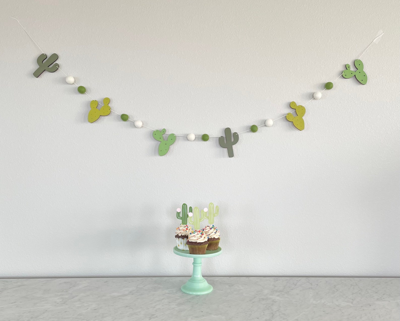 Cactus Wood Garland Cactus Party Decor Cactus Theme Decor | Etsy