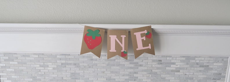 Strawberry ONE Banner, ONE High Chair Banner, Girl First Birthday ...