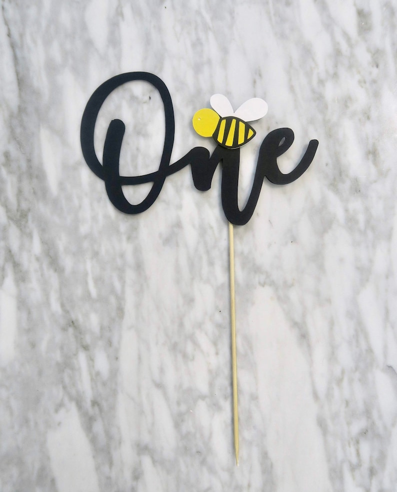 Bee ONE Cake Topper Bee First Birthday Beeday Party Decor - Etsy