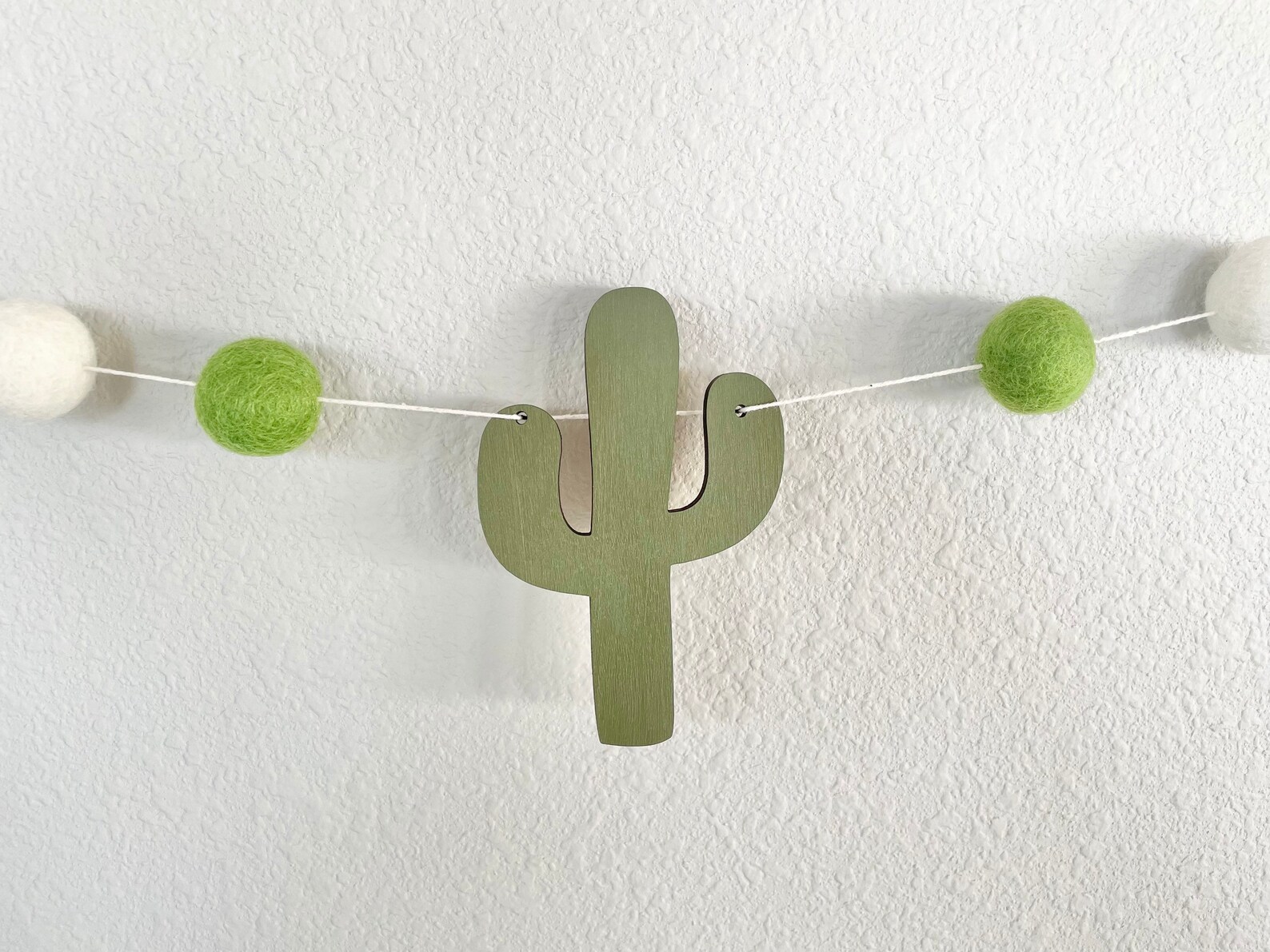 Cactus Wood Garland, Cactus Party Decor, Cactus Theme Decor, Fiesta ...