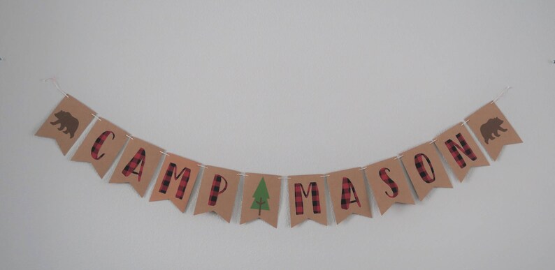 Camp Theme Banner Buffalo Check Banner Lumberjack Theme - Etsy