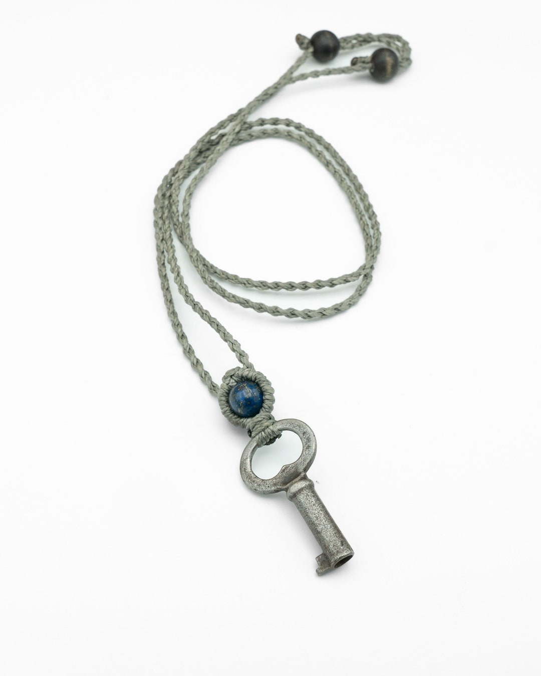 Antique Key and Lapis Necklace - Etsy