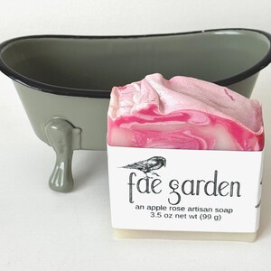 Rose Apple Handmade Soap, Fae Garden, Pink & White, Cold Process - Etsy