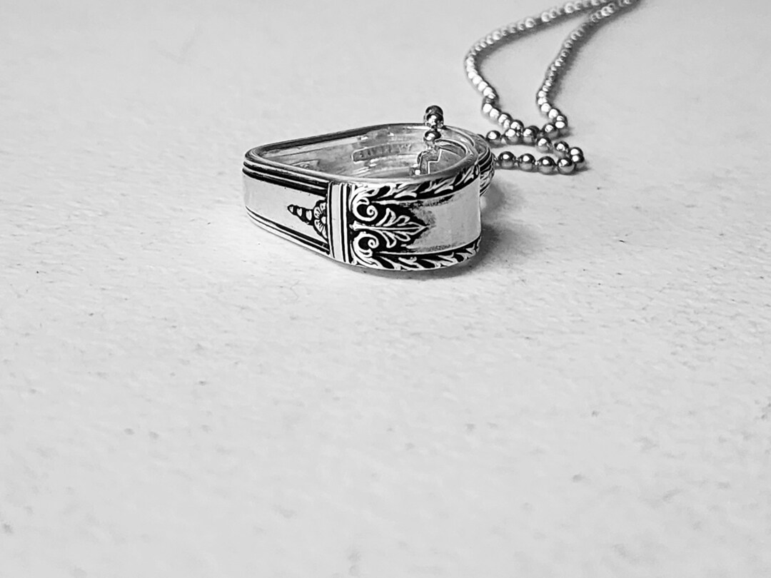 1940 Lady Drake Heart Neckace, Silverware Jewelry, Handmade, Affordable ...