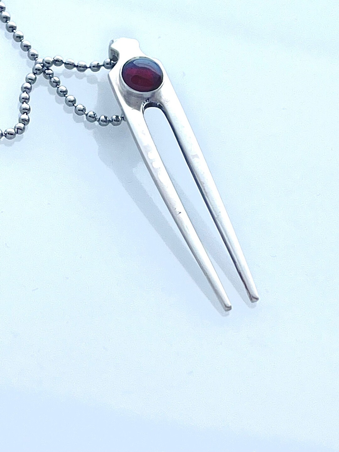 Sterling Silver Strawberry Fork With Garnet, Handmade, Affordable, Gift ...