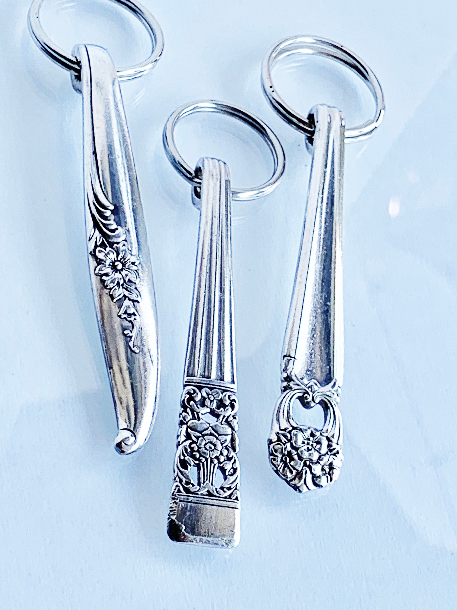 Sets of Vintage Silverware Keychains, Recycled Flatware, Upcycled ...