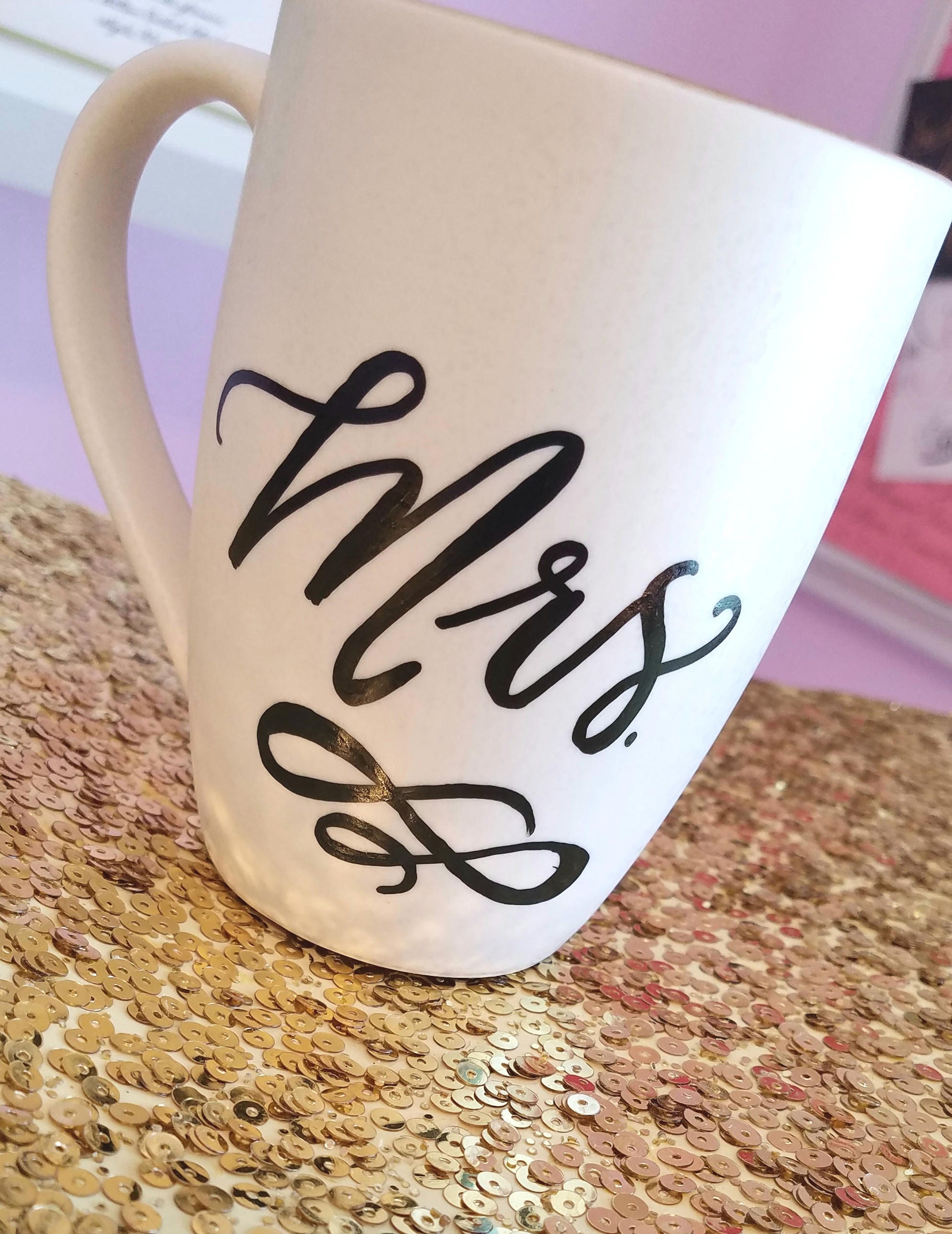 Custom Calligraphy Coffee Mug Ceramic White or Black Coffee - Etsy