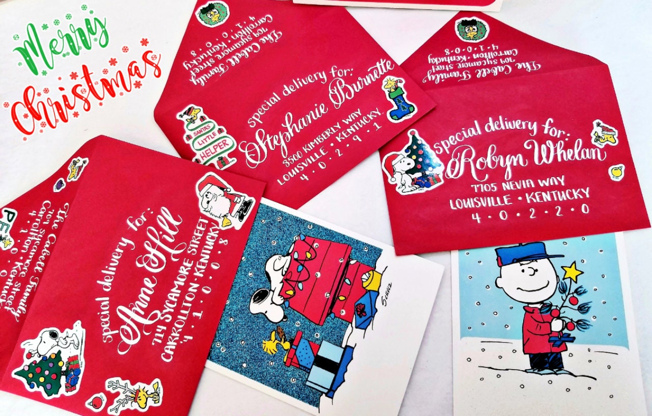 Creative and Fun Christmas Calligraphy Envelope Addressing - Custom ...