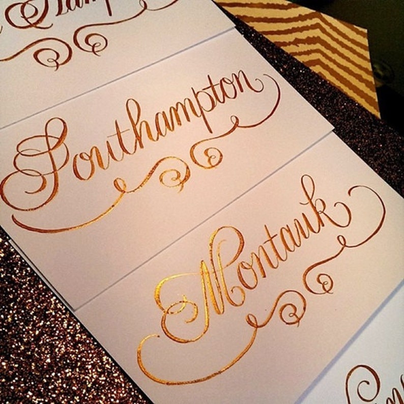 Calligraphy Table Name Signs Customizable for Weddings and Other ...