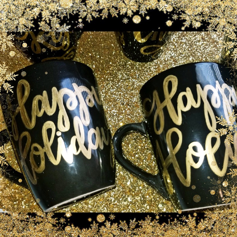 Calligraphy Holiday Mugs - Calligraphy by Jennifer