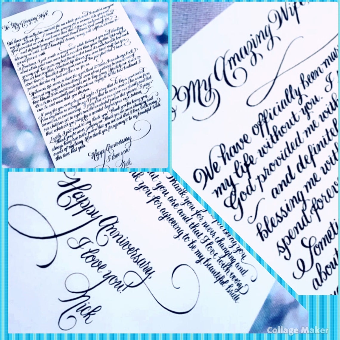 One Year Custom Calligraphy Anniversary Gift Elegant - Etsy