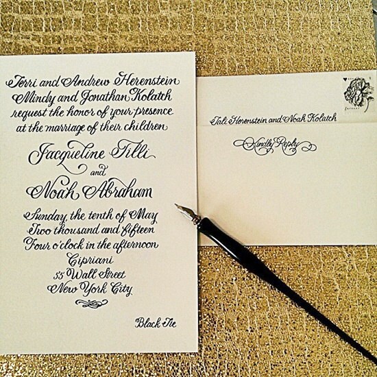 Beautiful Custom Calligraphy Wedding Invitation. - Etsy