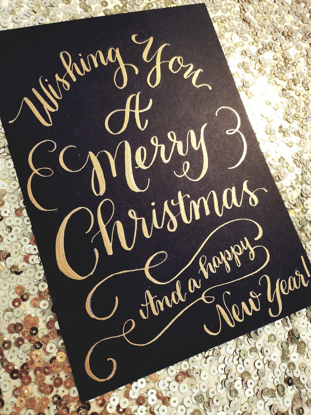 Calligraphy Christmas Card, Custom and Unique, Handwritten Calligraphy ...
