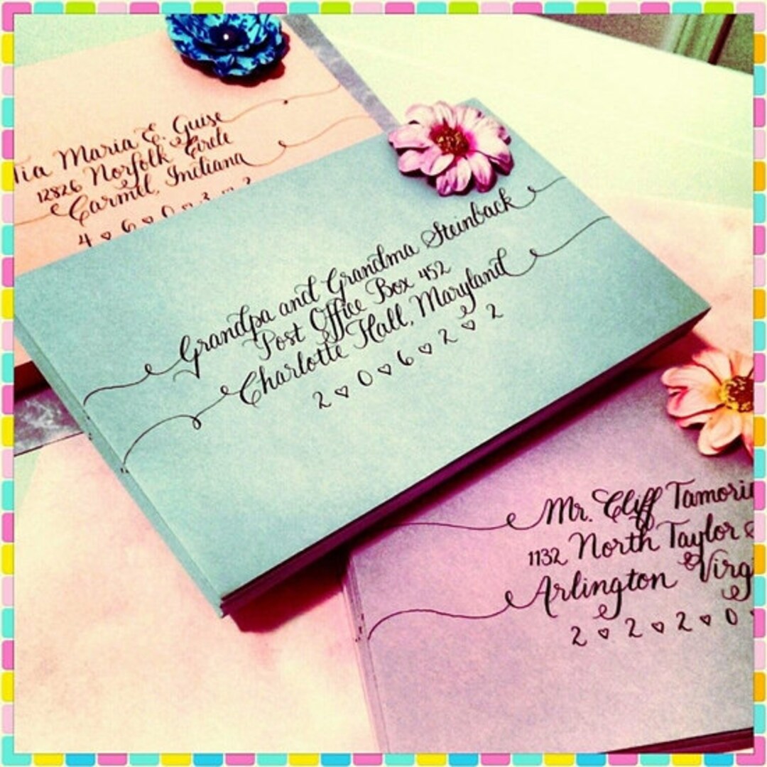 Modern and Whimsical Envelope Addressing for Weddings and Other ...