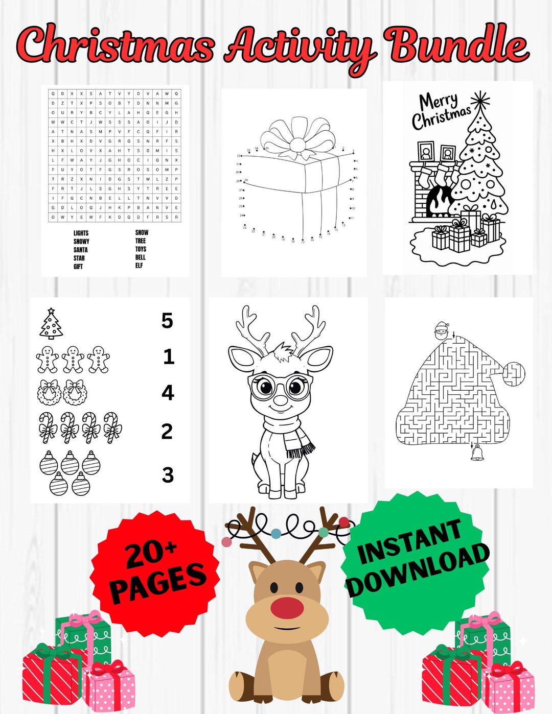 Christmas Activity Bundle for Kids | Printable Holiday Worksheets ...