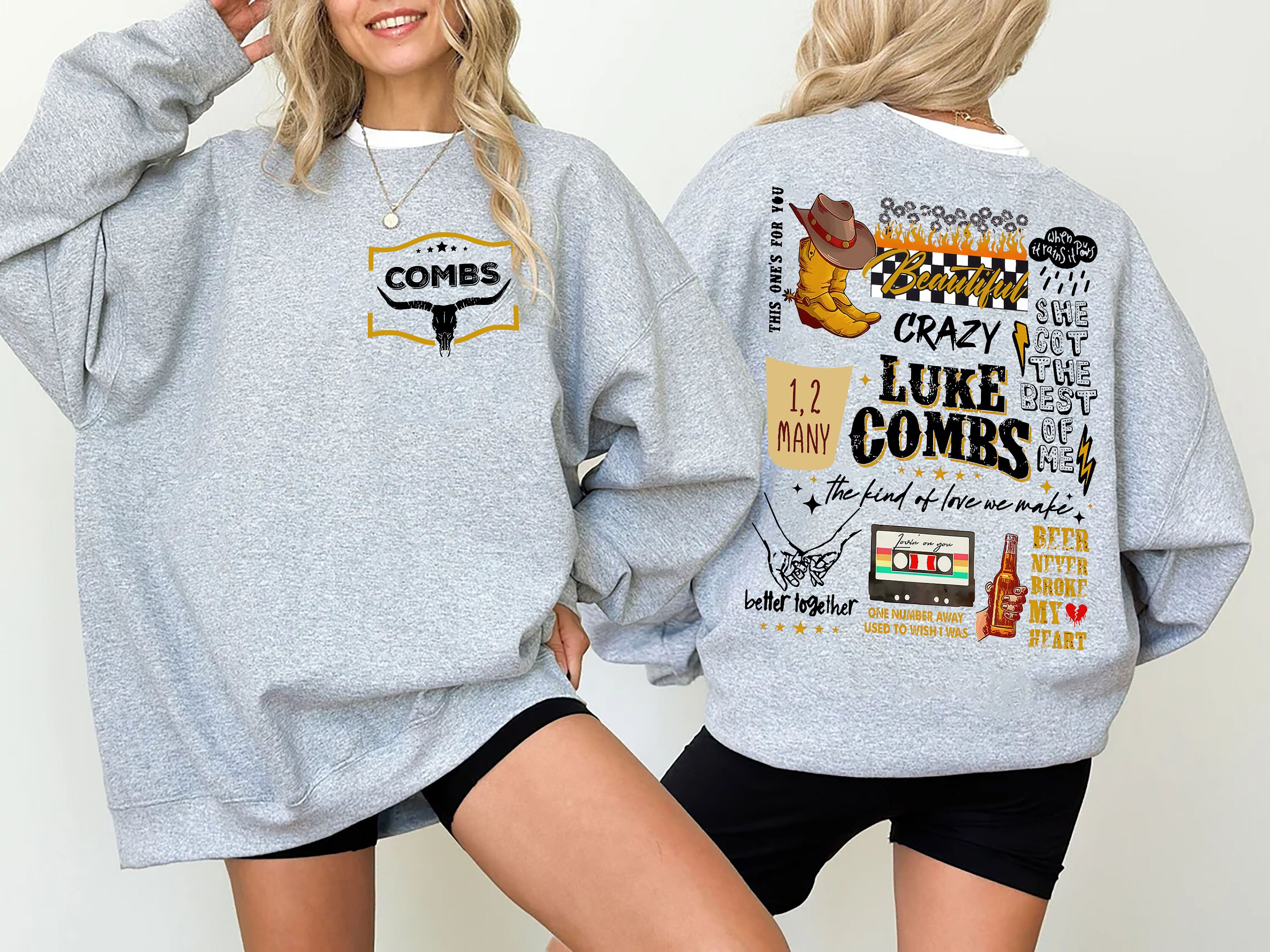 Vintage Combs Bullhead PNG, Country Music Png, Luke Combs Music Tour ...