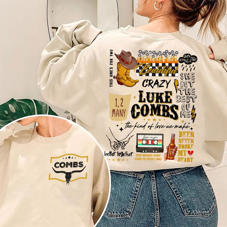 Vintage Combs Bullhead PNG, Country Music Png, Luke Combs Music Tour ...