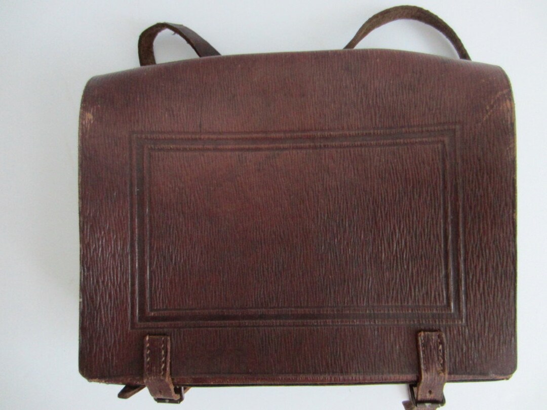 Antique School Bag Leather Backpack Germany 1920s Brown Leather ...