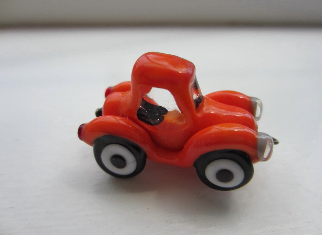 Car Bead - Orange Car Bead - VW Beetle Bead - Car Bead Pendant ...