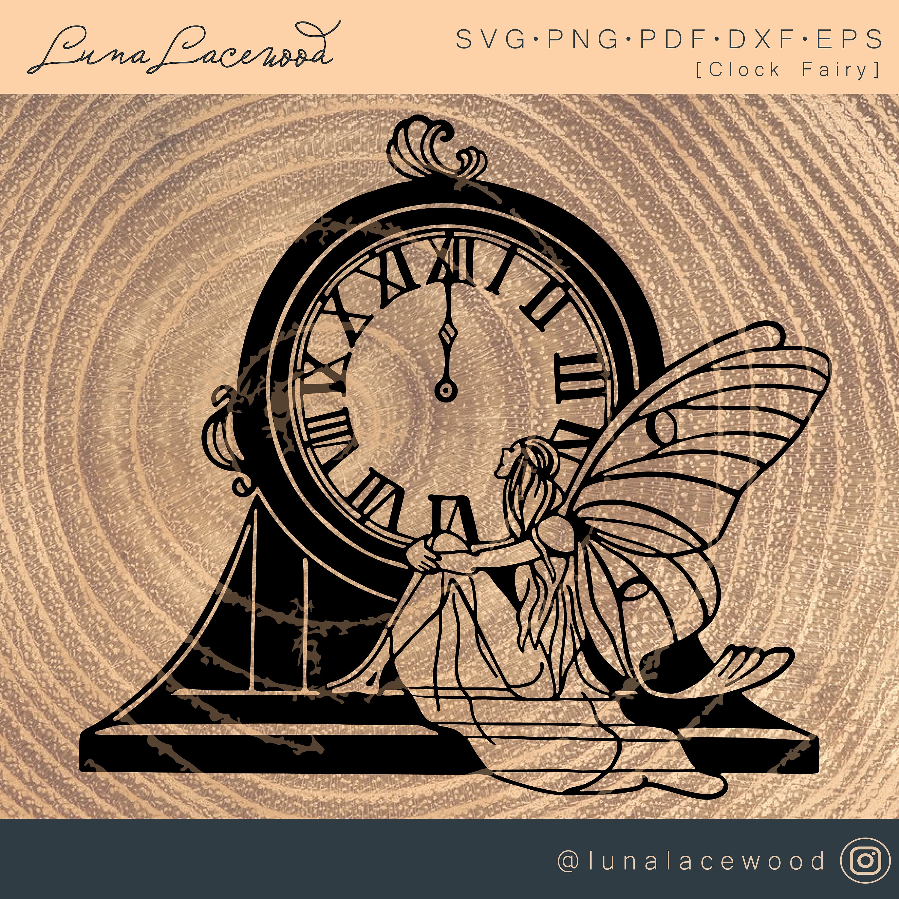 Clock Fairy SVG | Clock SVG for Cricut | Silhouette | Laser Cut File ...