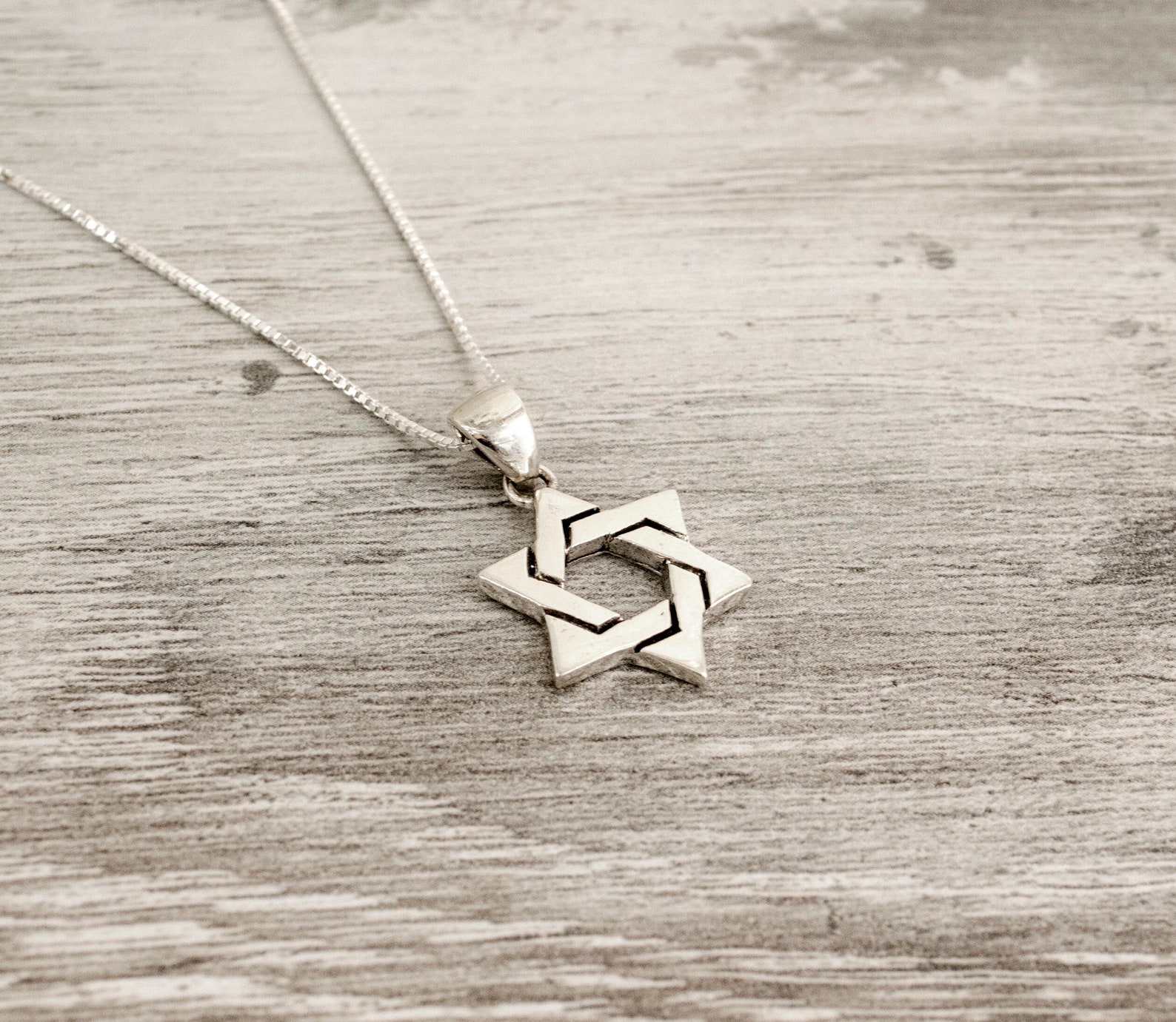 Modern Sterling Silver Star of David Necklace - Etsy