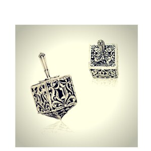 Traditional Dreidel Design Crafted in 925 Sterling Silver for Hanukkah ...
