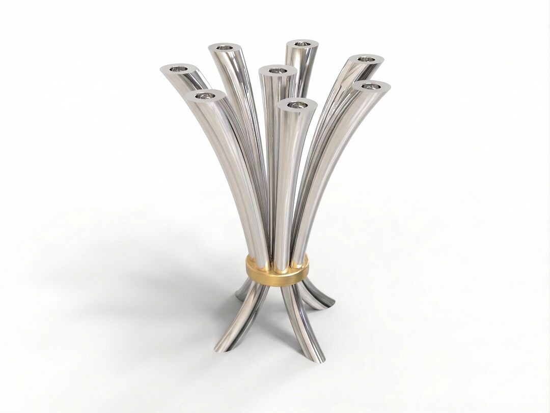 Unique Open Bouquet Flower Shape Candelabra Crafted From Gold Plated ...