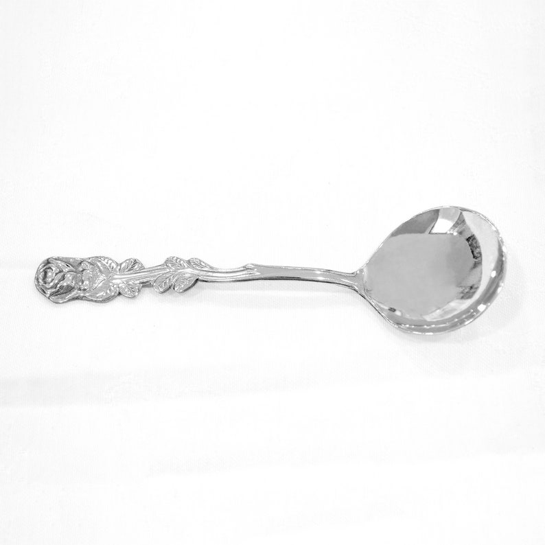 Vintage Inspired Sterling Silver Spoon With Rose Handle & | Etsy