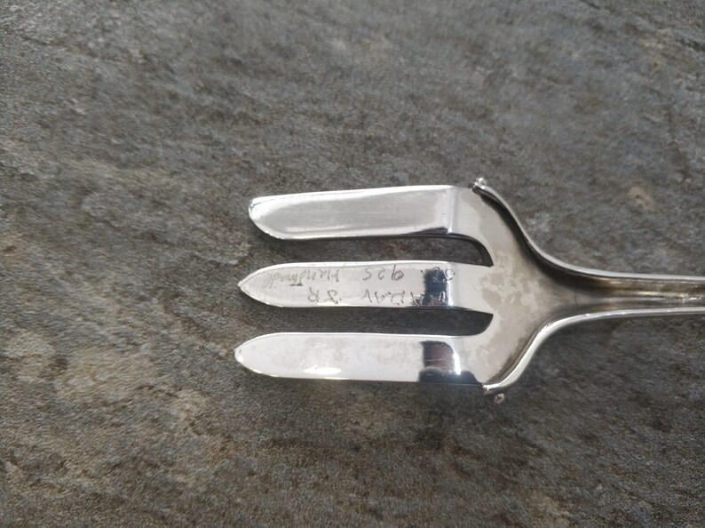 Textured & Unique 925 Sterling Silver Small Fork With Natural Amethyst ...