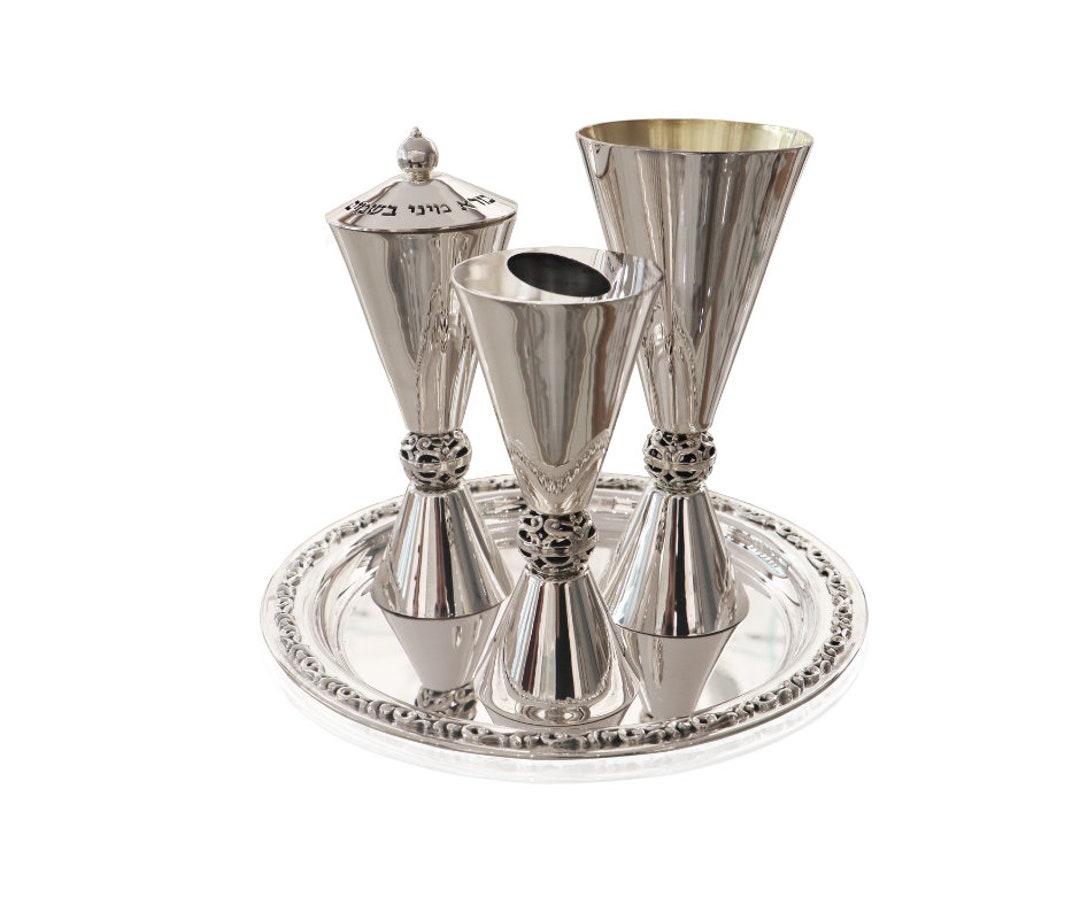 Classic 925 Sterling Silver Havdalah Set With Hebrew Blessing and ...