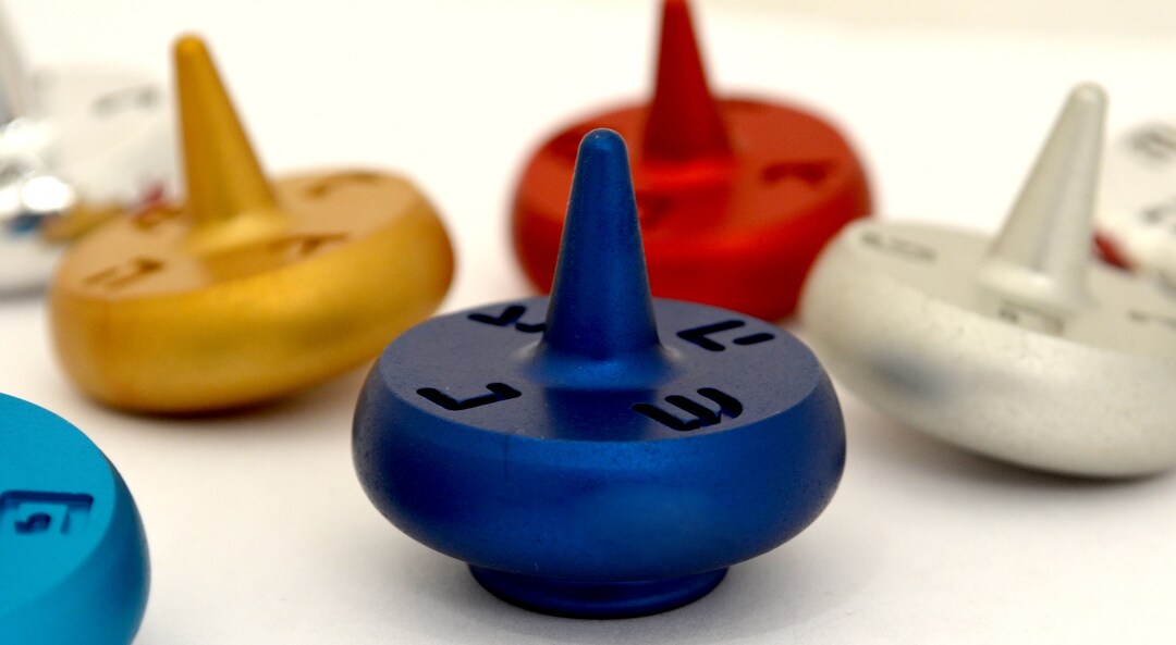 Colorful Hanukkah Aluminum Dreidel & Stand - Jewish Hanukkah Gift - Etsy