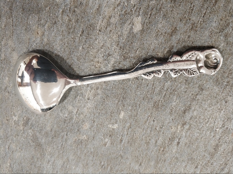 Personalized Sterling Silver Hammered Rose Spoon Rose handle | Etsy