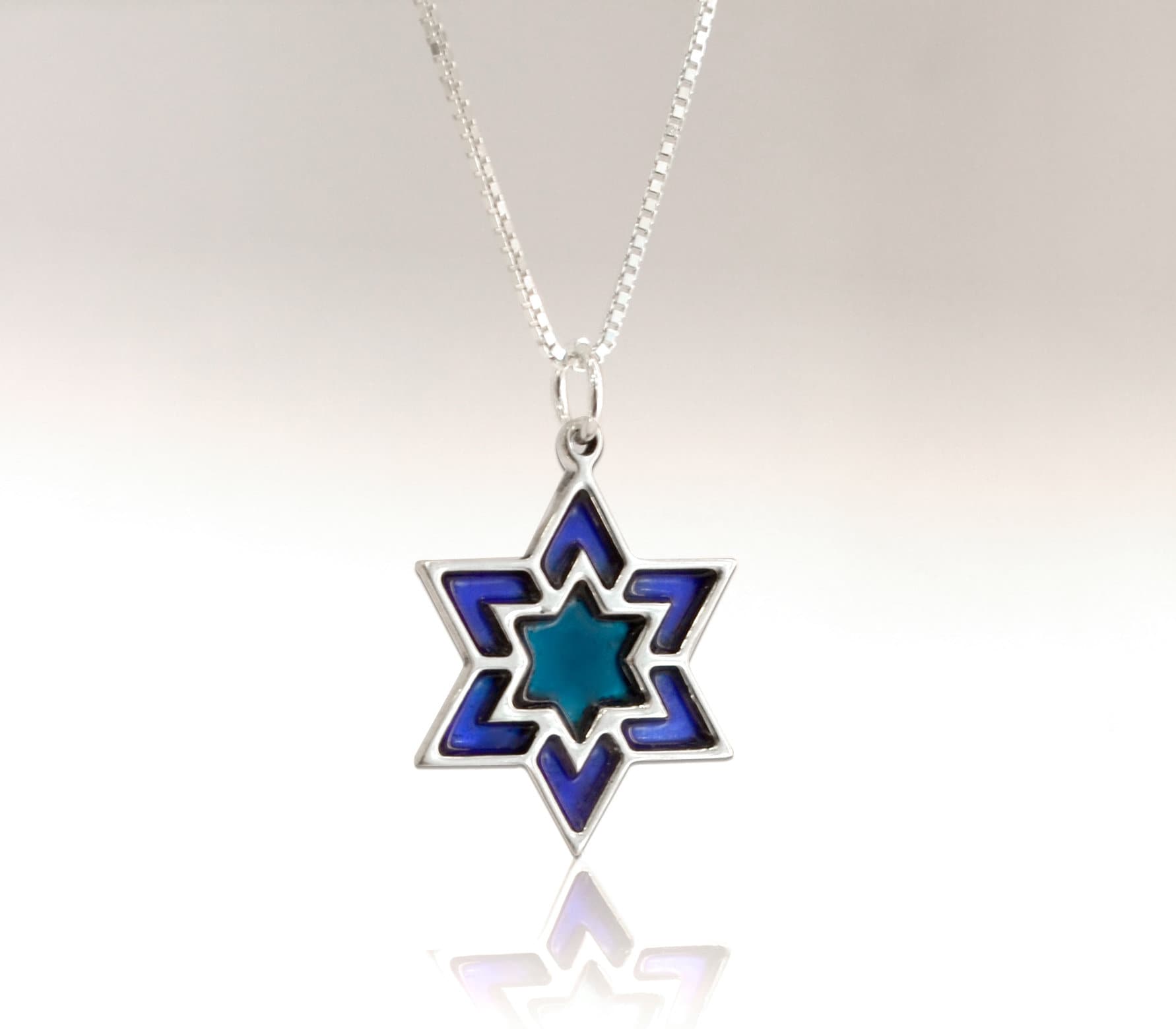 Stunning Petite Blue Star of David Necklace Crafted in - Etsy