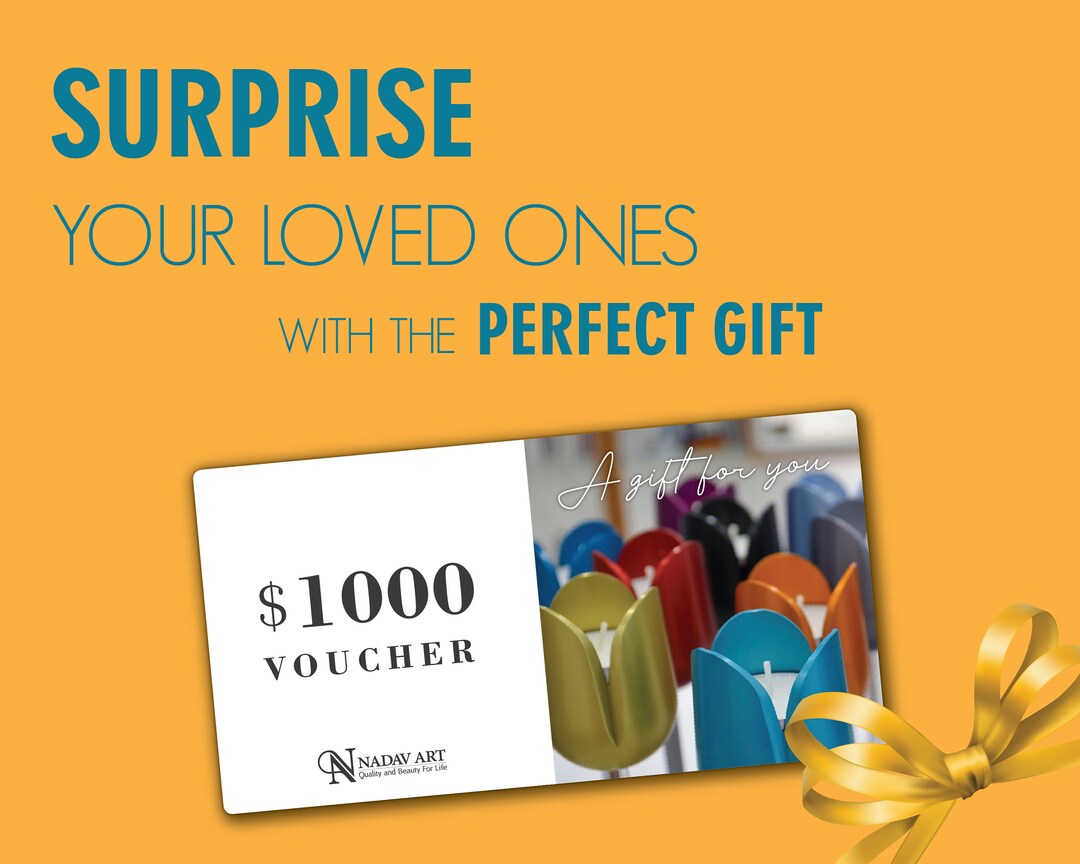 1000 USD Electronic Gift Certificate for Nadav Art Judaica Shop, Last ...