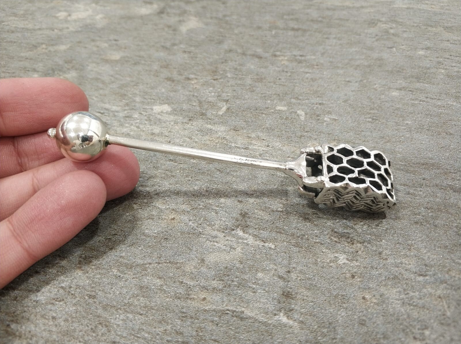 Personalized Rectangular Honey Spoon Crafted in 925 Sterling - Etsy