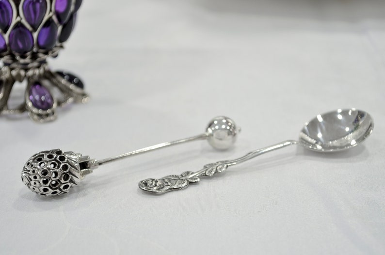 Personalized Sterling Silver Hammered Rose Spoon Rose handle | Etsy