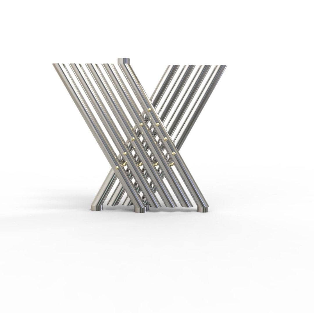 Unique Geometric X Shape Sterling Silver Candelabra, Jewish Wedding ...