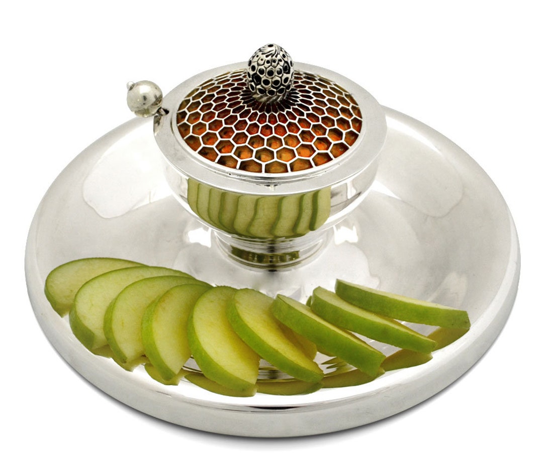 Stunning Sterling Silver Bee Hive Honey Dish Set With Cold Enamel - Etsy
