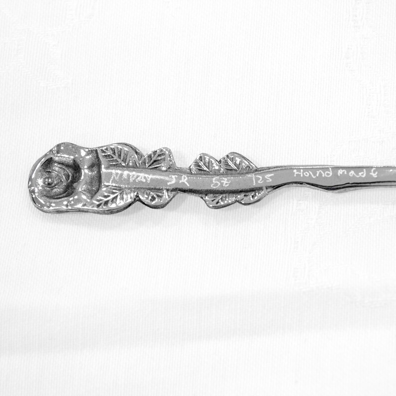 Vintage Inspired Sterling Silver Spoon With Rose Handle & | Etsy